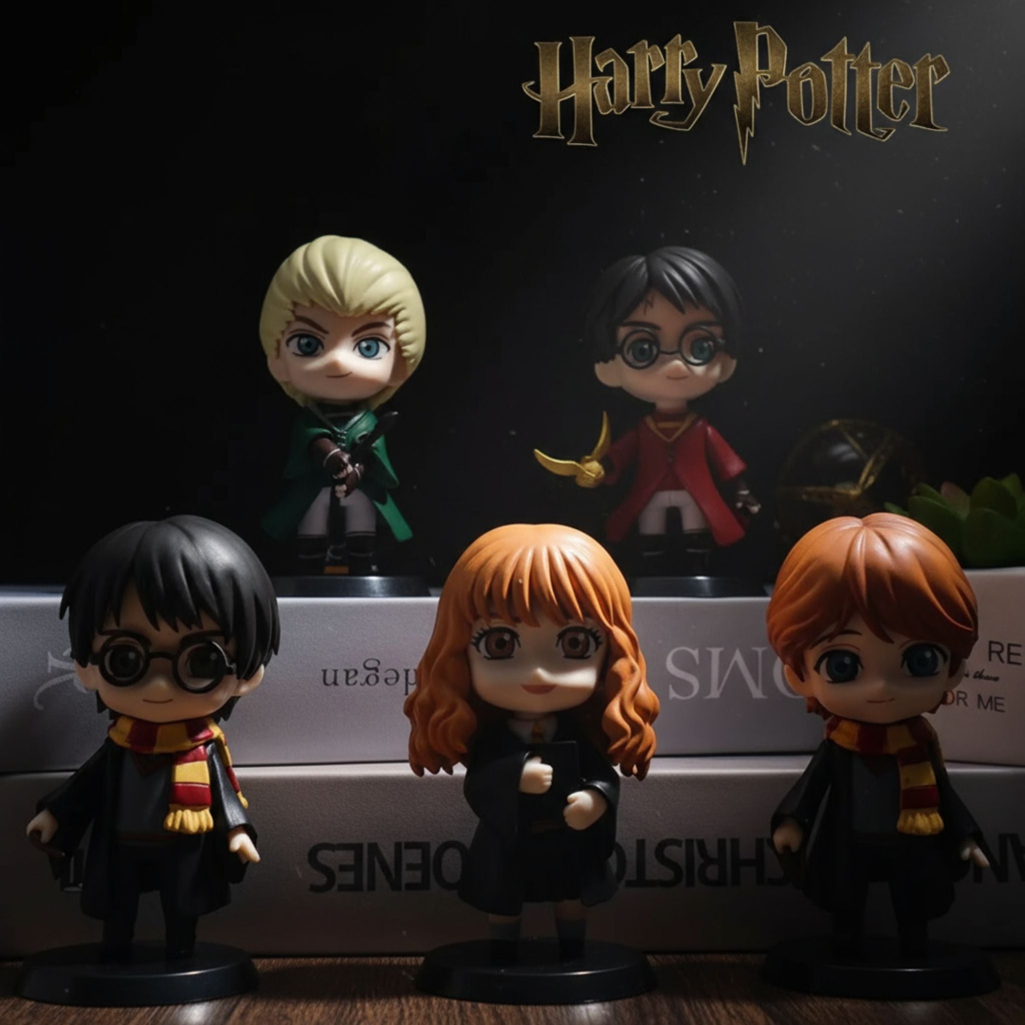 Harry Potter Mini Figurines – Harry, Hermione, Ron & Draco (Collectibl ...